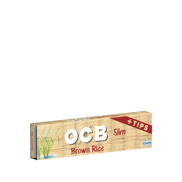 Brown Rice Slim Rolling Papers + Tips, Booklet – OCB USA Rolling Paper ...