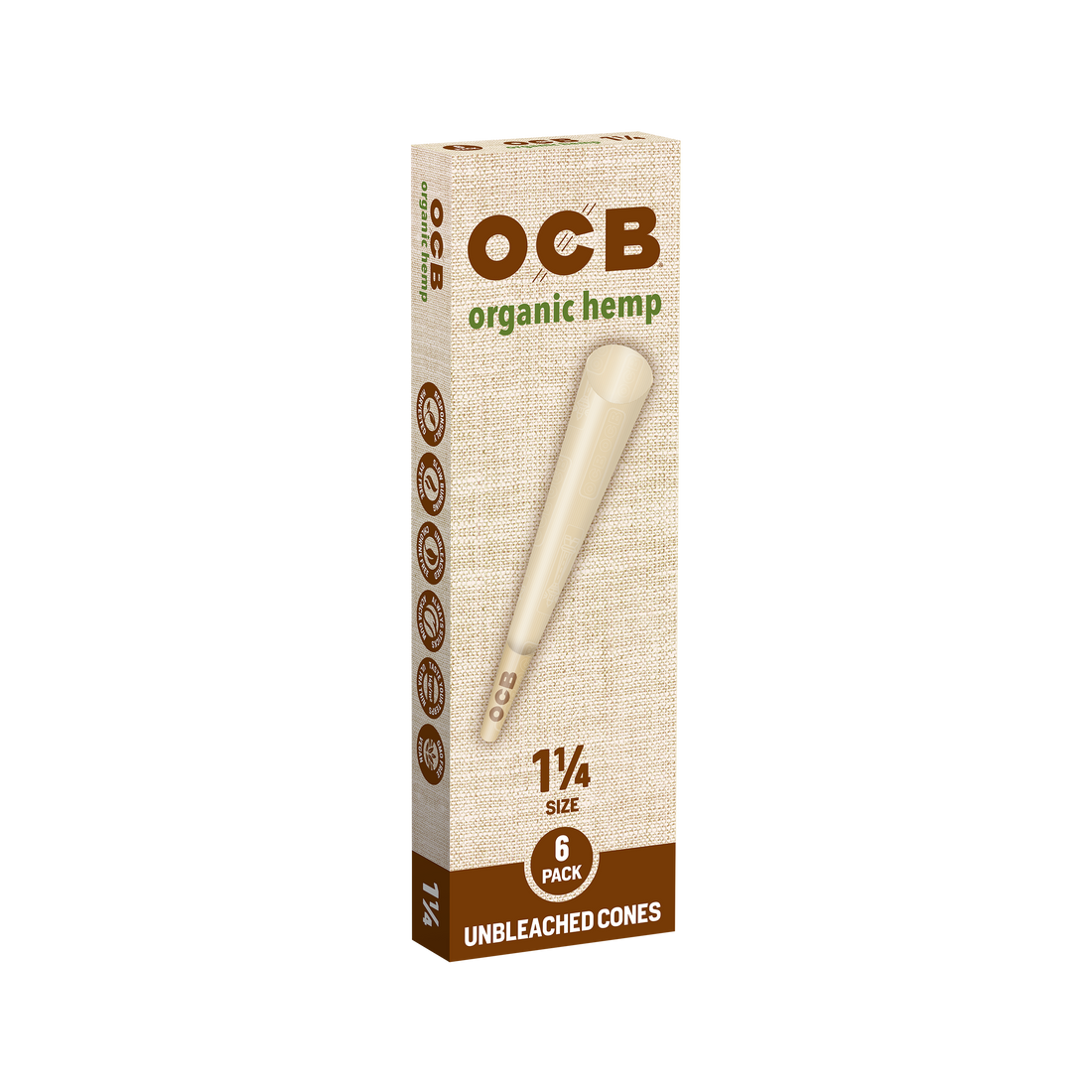 Organic Hemp 1¼ Cones – OCB USA Rolling Paper Store